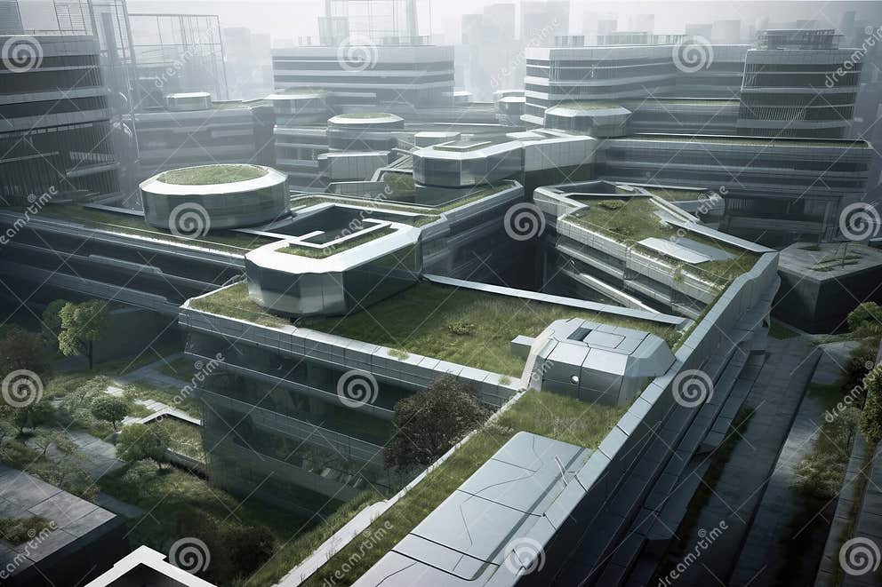 Futuristic Prison, with High-tech Security Features and Advanced ...
