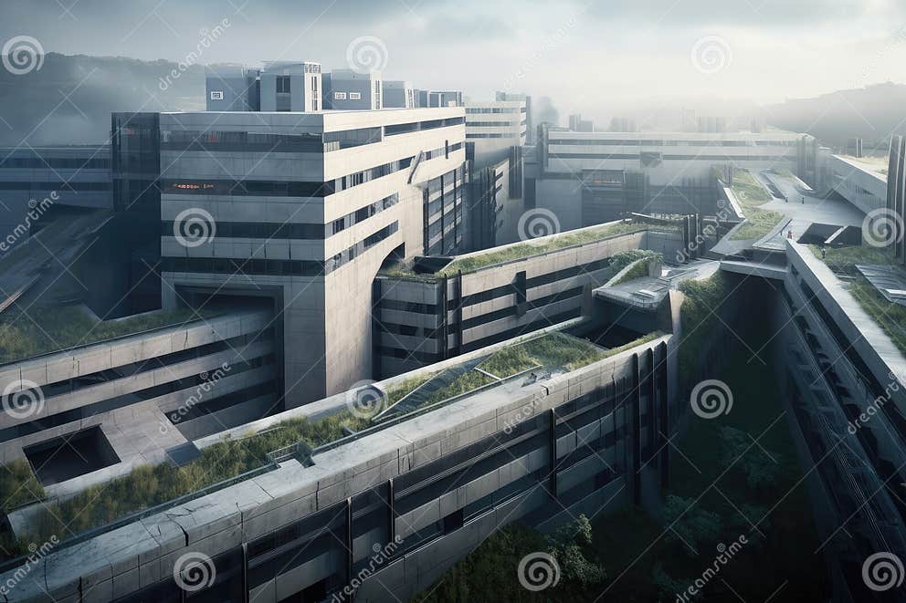 Futuristic Prison, with High-tech Security Features and Advanced ...
