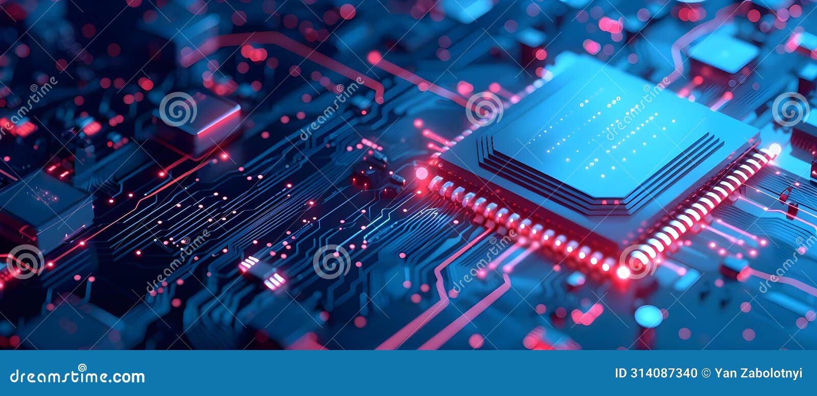 Futuristic Processor Core - Data Computing Hub. Concept Innovative ...