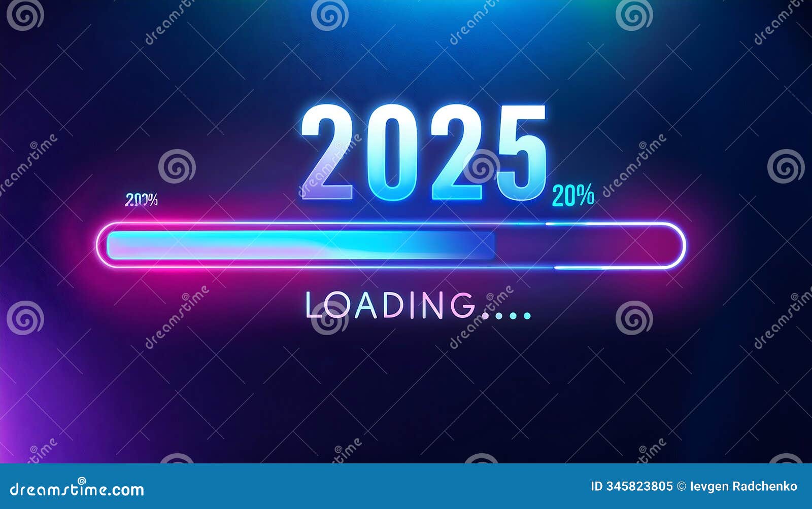 Futuristic Progress Bar Design Indicating Loading for the Year 2025 ...