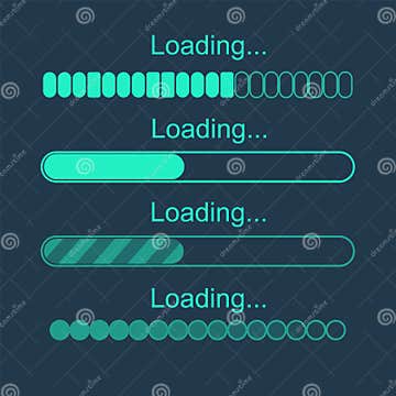 Futuristic Progress Loading Bar. Set of Indicators. Download Progress, Web Design Template ...