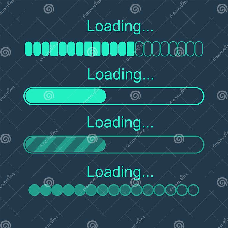 Futuristic Progress Loading Bar. Set of Indicators. Download Progress, Web Design Template ...