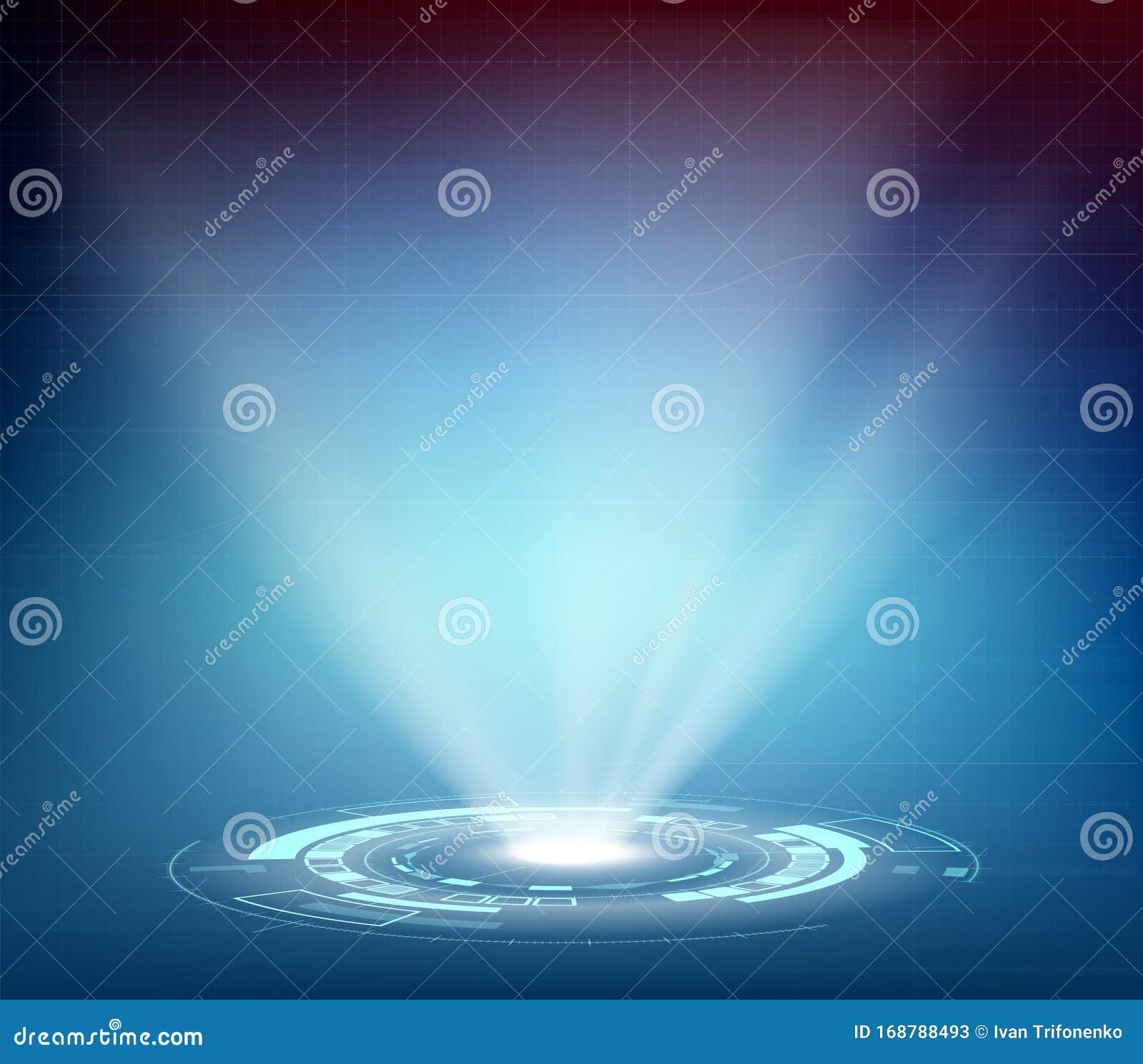 Futuristic Projector or Hologram with HUD Interface Stock Vector ...