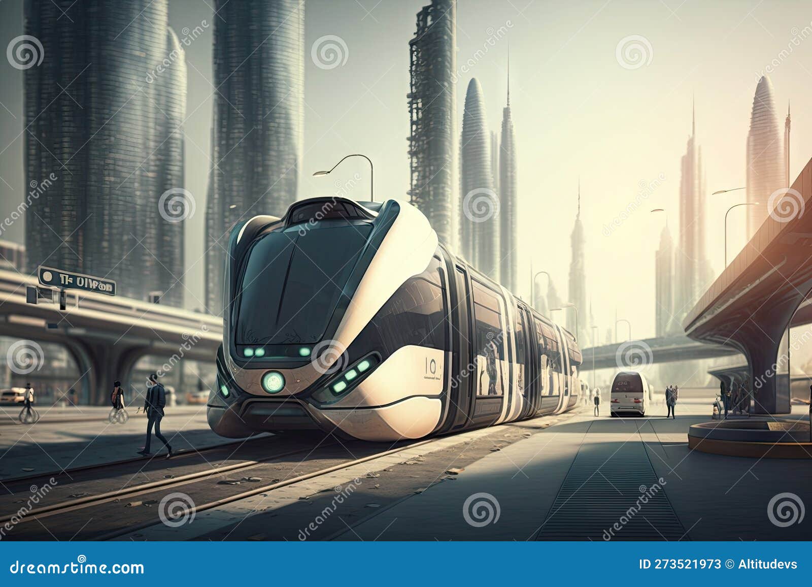 Futuristic Public Transit System, with Driverless Vehicles and Smart ...