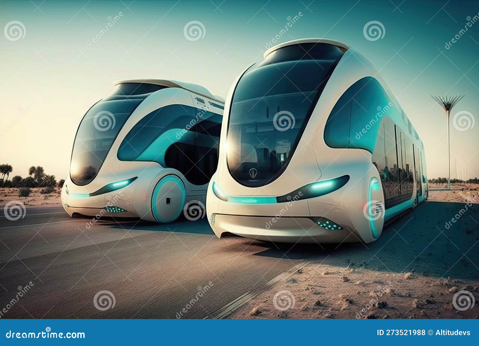 Futuristic Public Transit System, with Driverless Vehicles and Smart ...