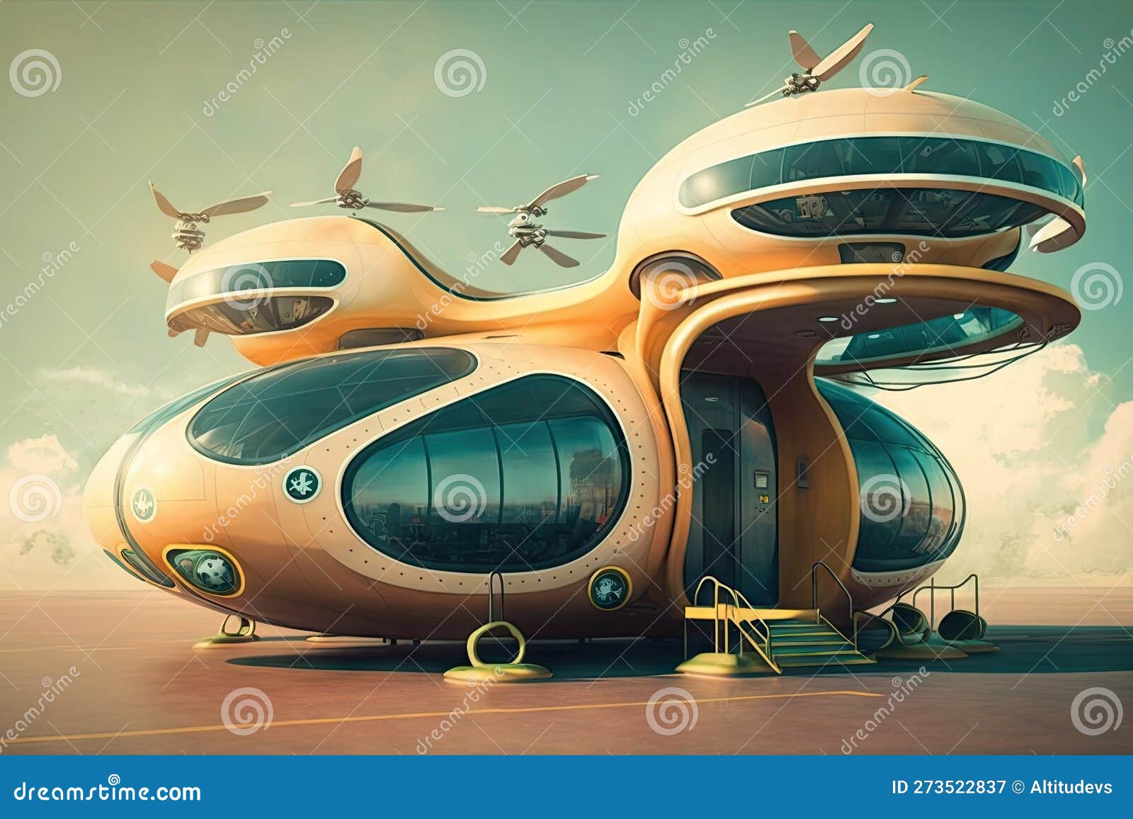 Futuristic Public Transportation System with Flying Cars, Pods, and ...