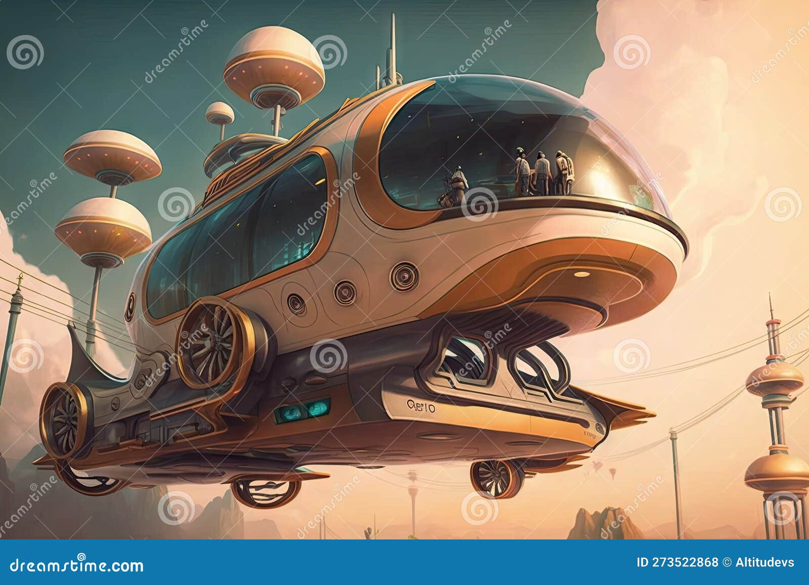 Futuristic Public Transportation System with Flying Cars, Pods, and ...