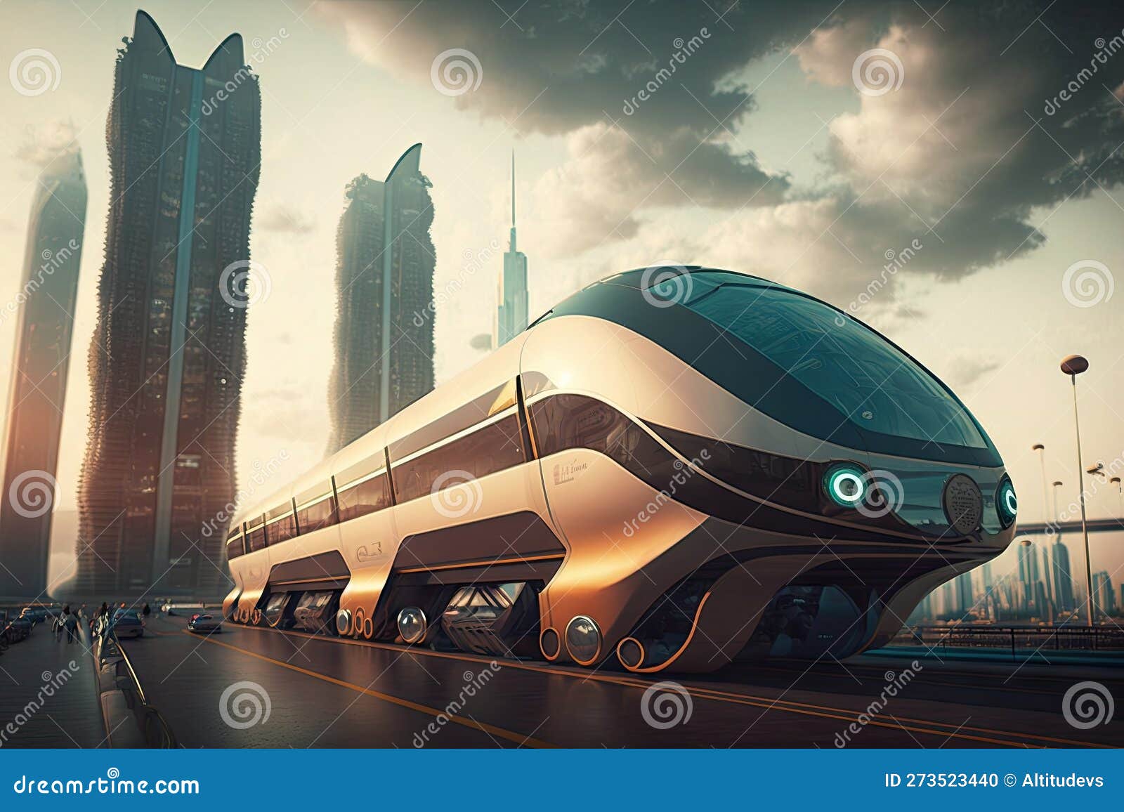 Futuristic Public Transportation System, with Sleek and Futuristic ...