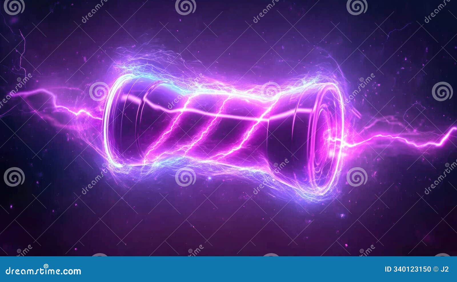 Futuristic Purple Energy Core with Electric Lightning Effect on Dark ...