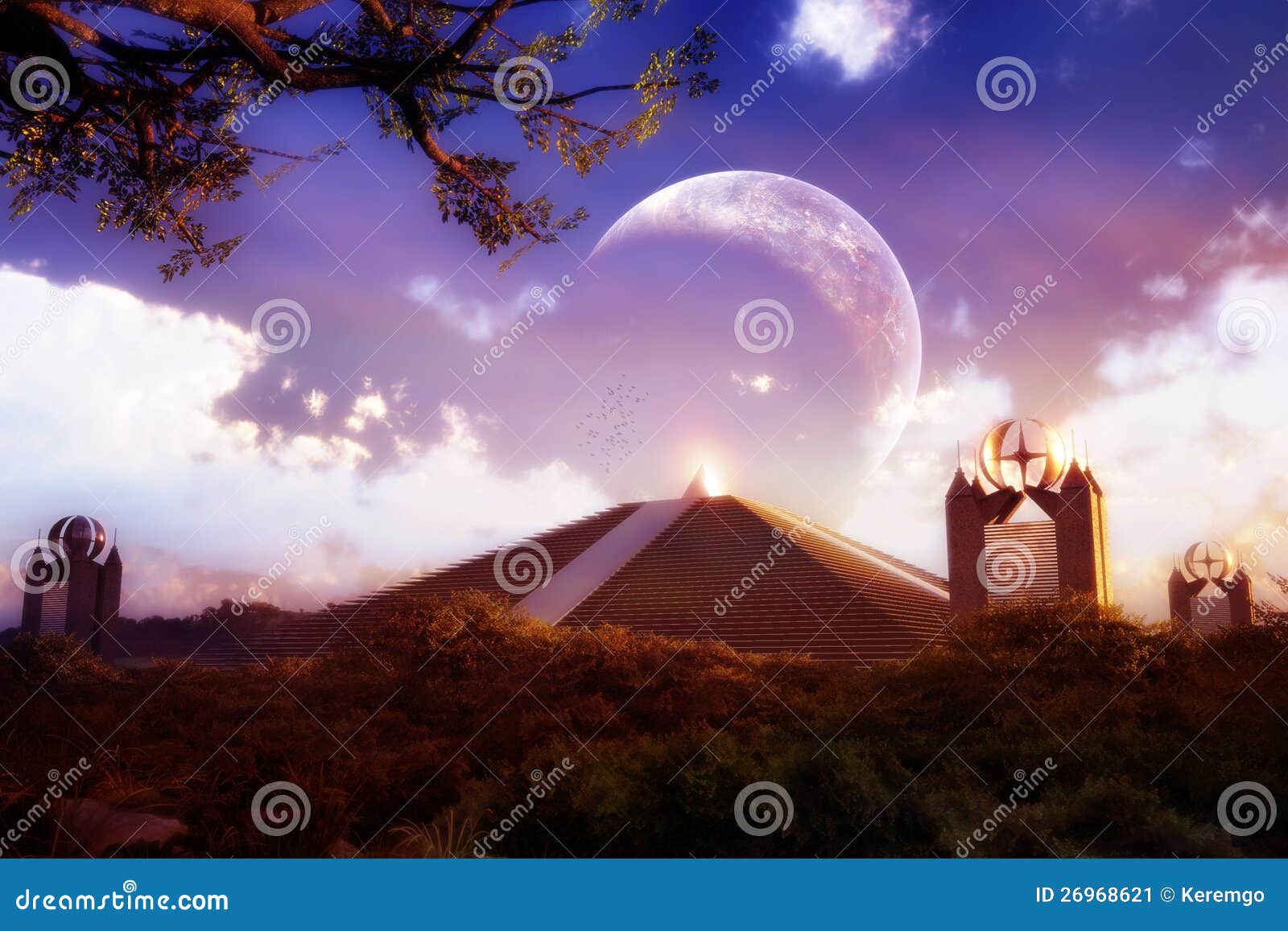 Futuristic Pyramid stock illustration. Illustration of structure - 26968621