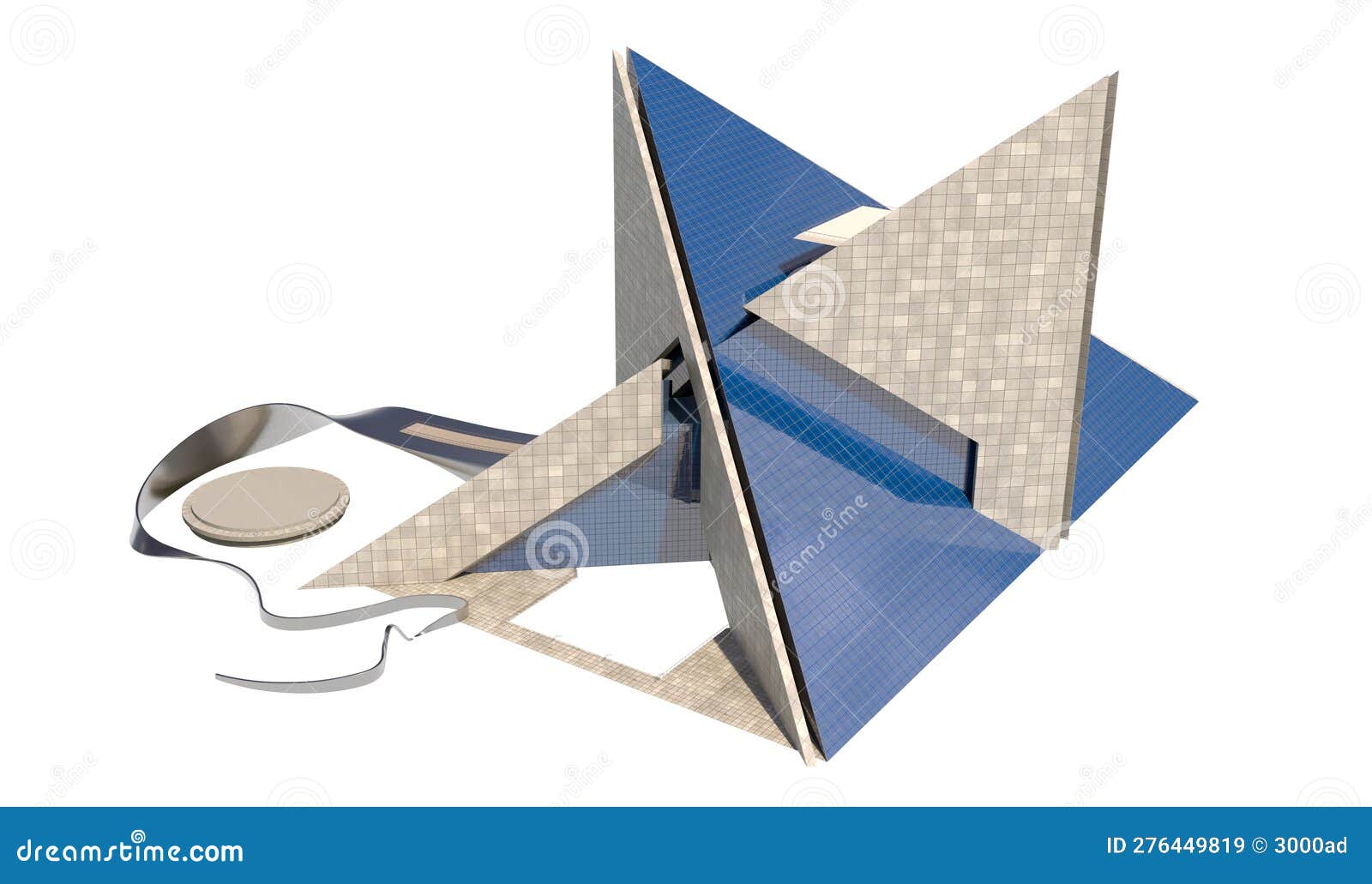 Futuristic Pyramidal Architecture Stock Illustration - Illustration of ...