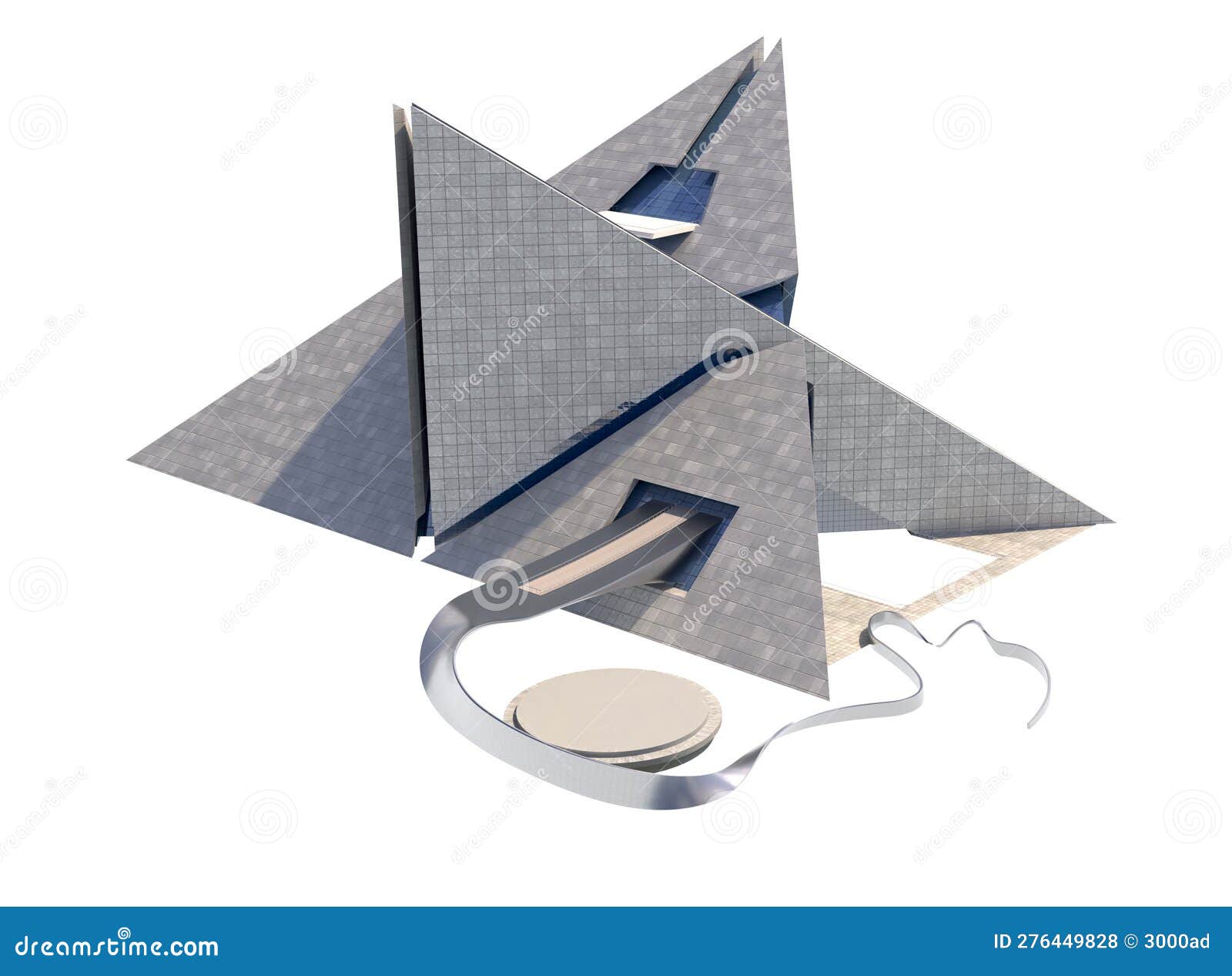 Futuristic Pyramidal Architecture Stock Illustration - Illustration of ...