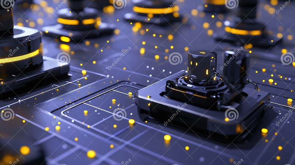 Futuristic Quantum Computer Processing Data with Complex Algorithms ...
