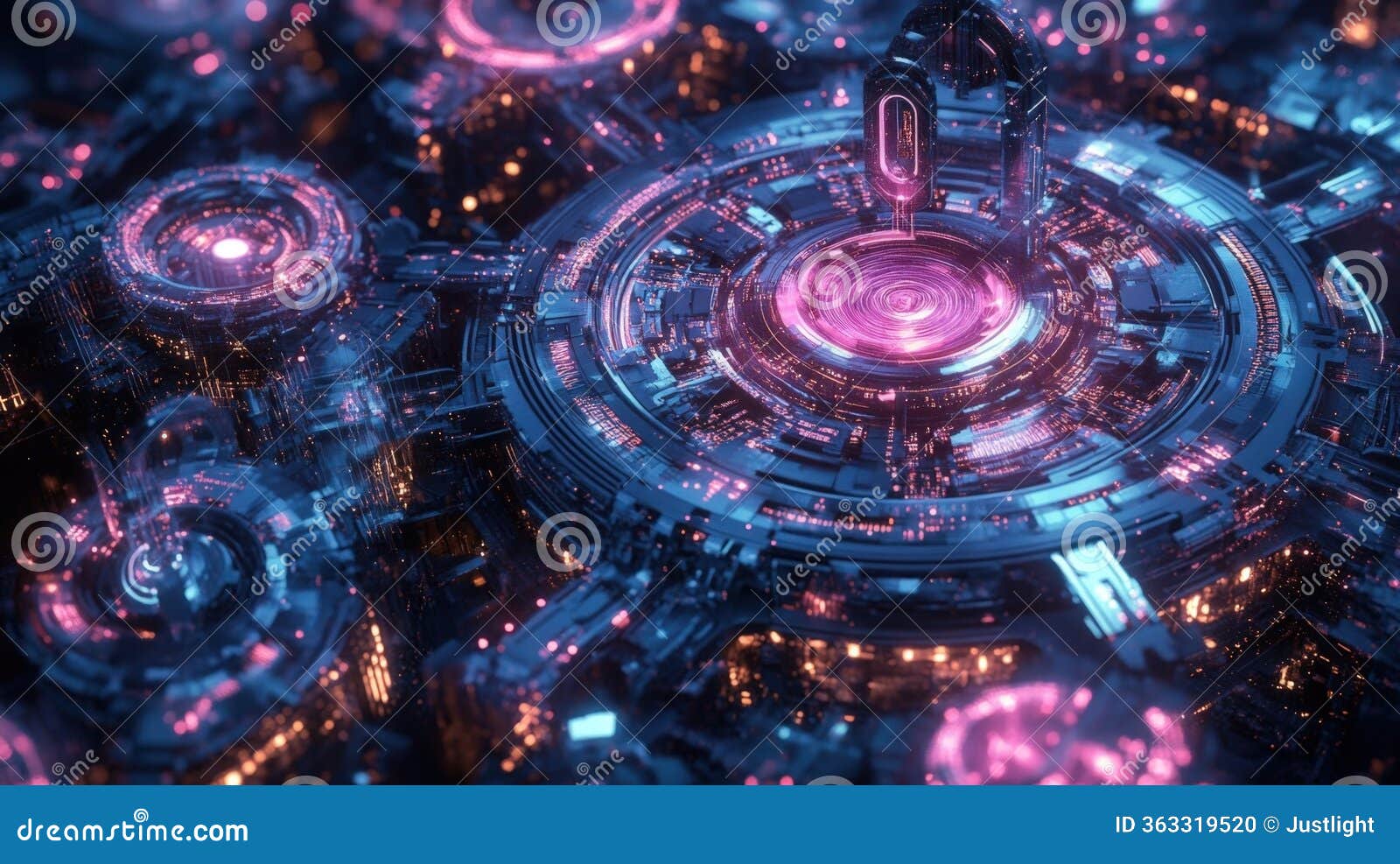 Futuristic Quantum Computer Processing Data in Complex System Stock Photo - Image of ...