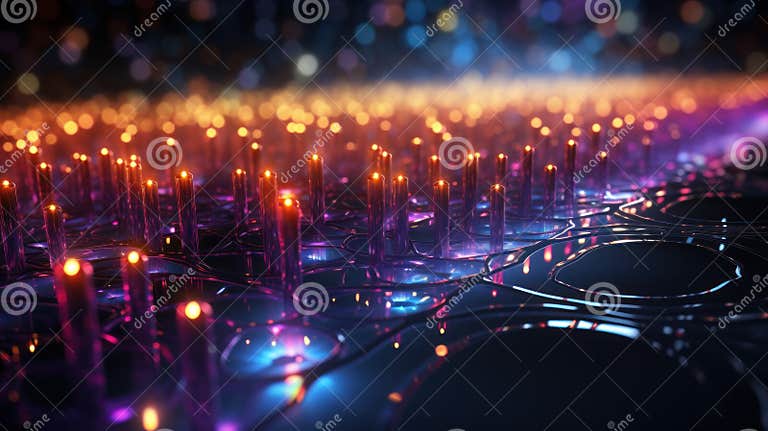 Futuristic Quantum Computer Technology Abstract Background AI Generated Stock Illustration ...