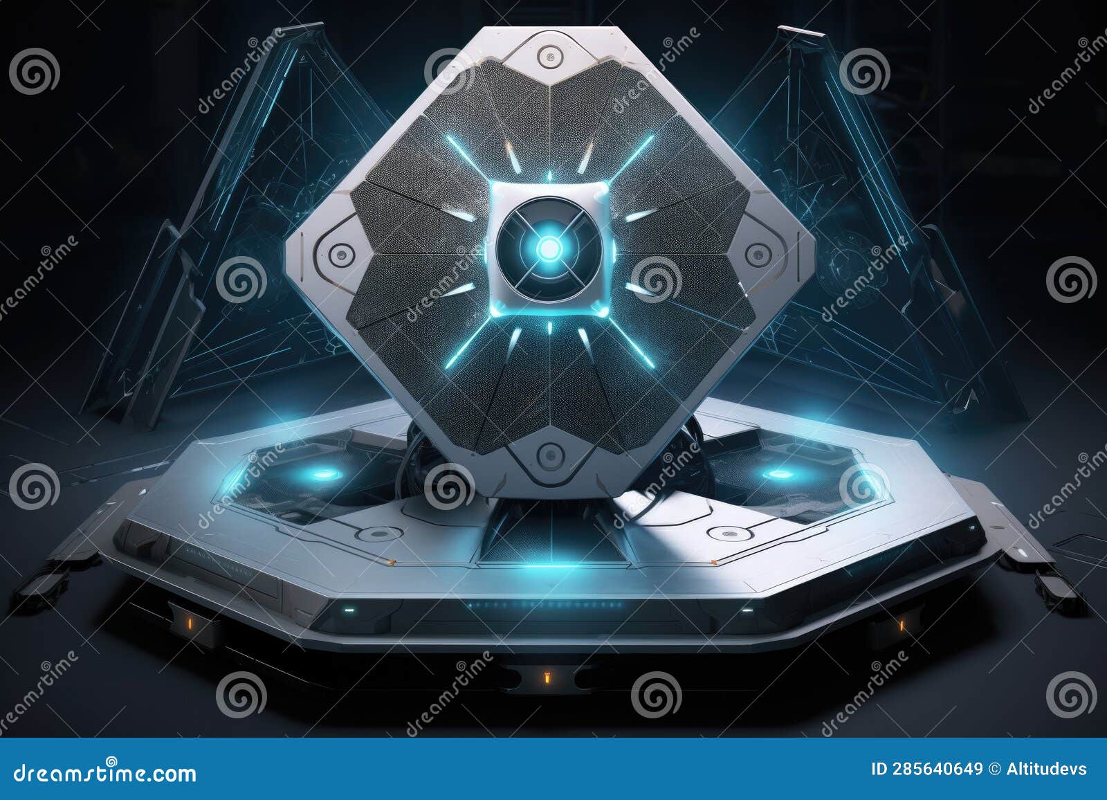 Futuristic Quantum Radar Concept Design Stock Image - Image of space ...