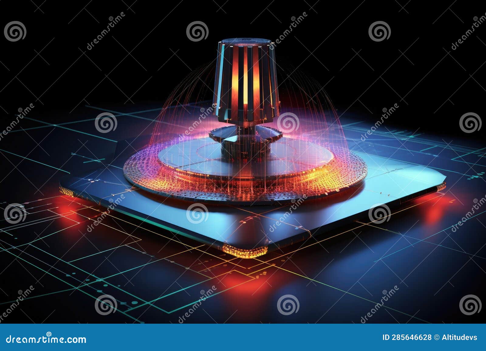 Futuristic Quantum Radar Concept Design Stock Photo - Image of ...