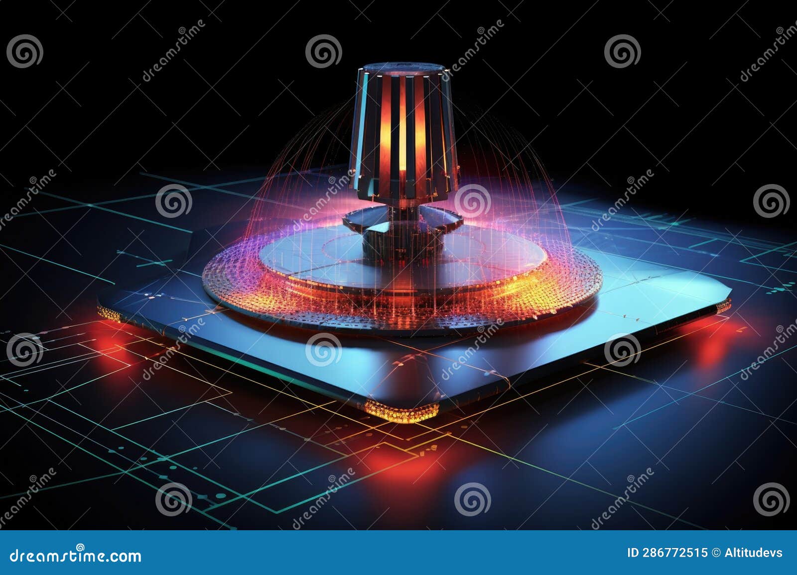 Futuristic Quantum Radar Concept Design Stock Illustration ...