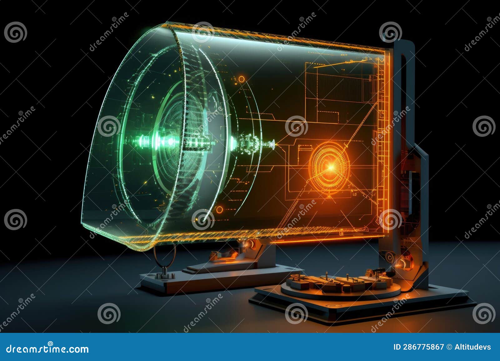 Futuristic Quantum Radar Concept Design Stock Illustration ...