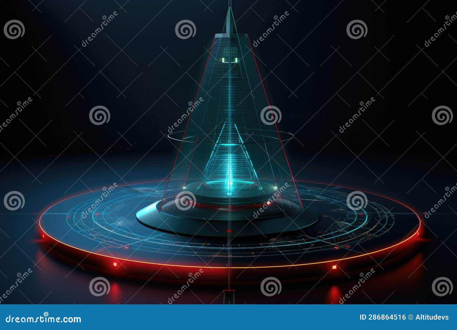 Futuristic Quantum Radar Concept Design Stock Photo - Image of design ...