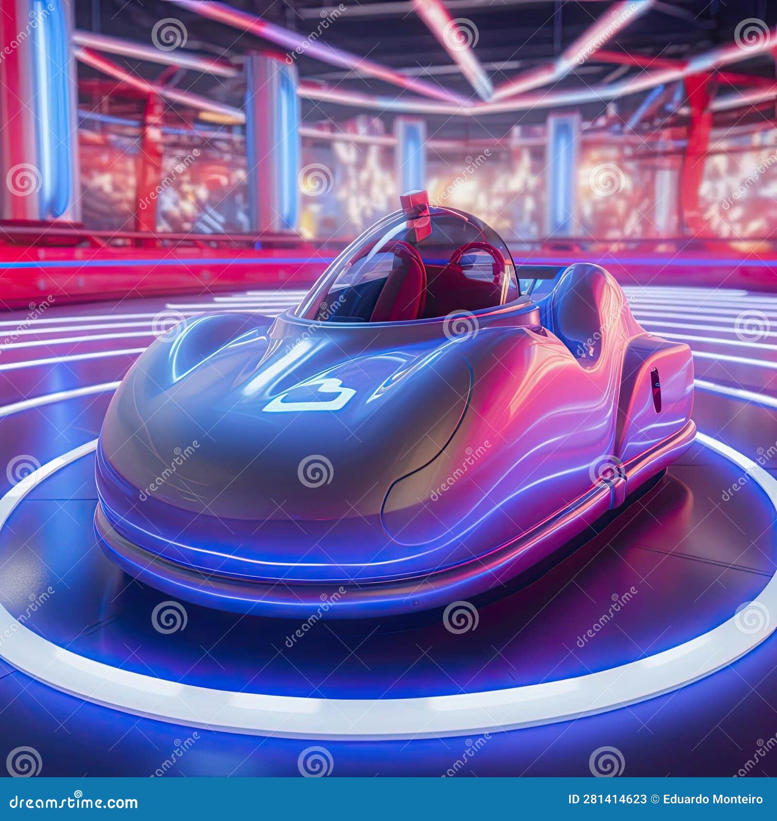 A Futuristic Race Car in a Futuristic Interior Stock Image - Image of ...