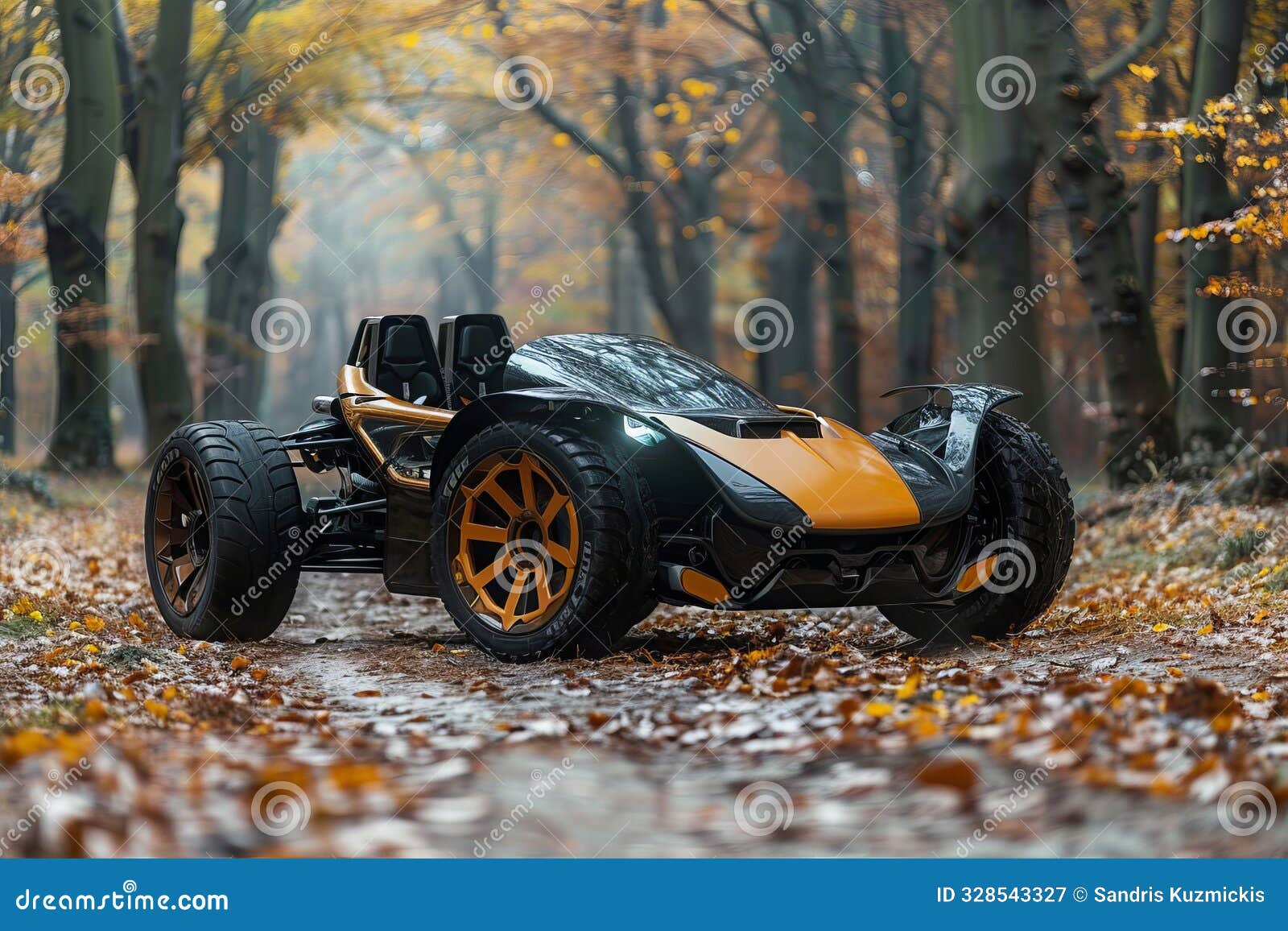 Futuristic Racing Car Design in Orange and Black. Generative AI. Stock ...