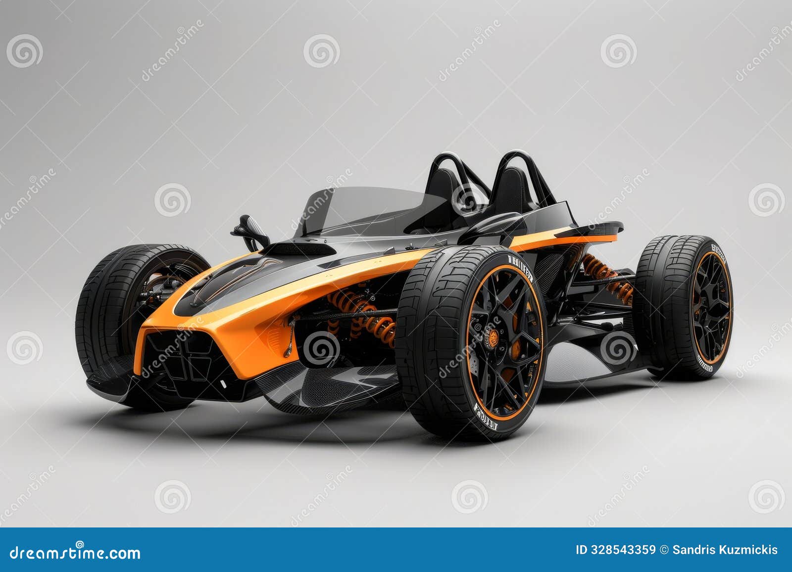 Futuristic Racing Car Design in Orange and Black. Generative AI. Stock ...