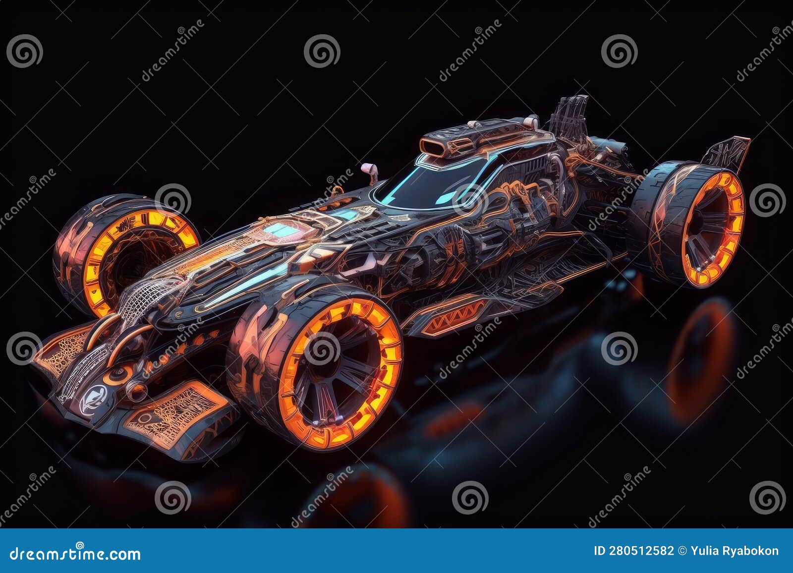 Futuristic Racing Car Road. Generate Ai Stock Illustration ...