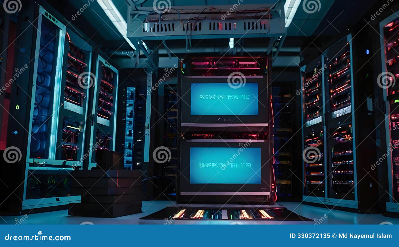 Rackmount LED Console In Server Room Data Center. Server. Room Servers ...