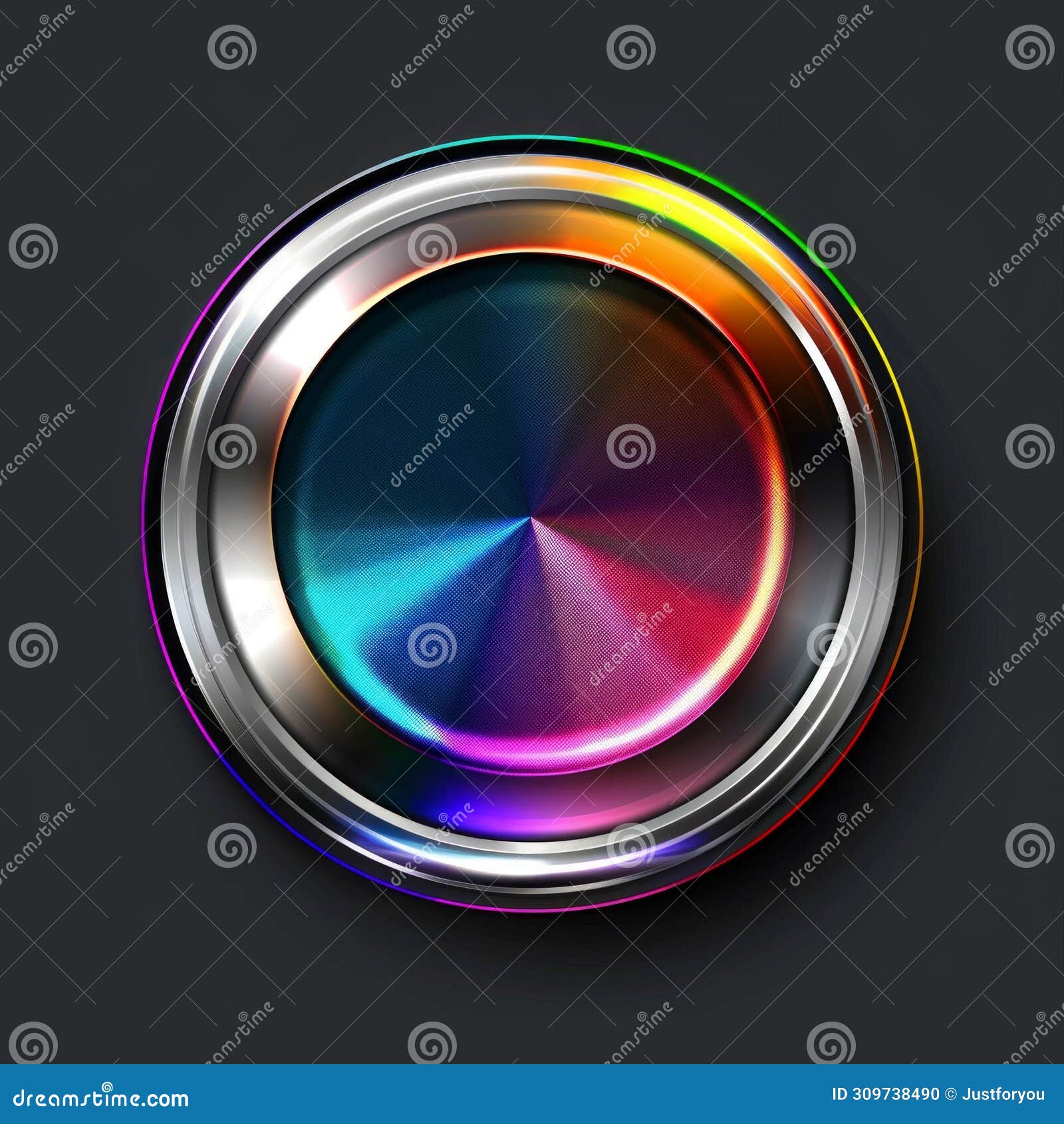 Futuristic Rainbow Circle Interface. Generative Ai Stock Photo - Image ...
