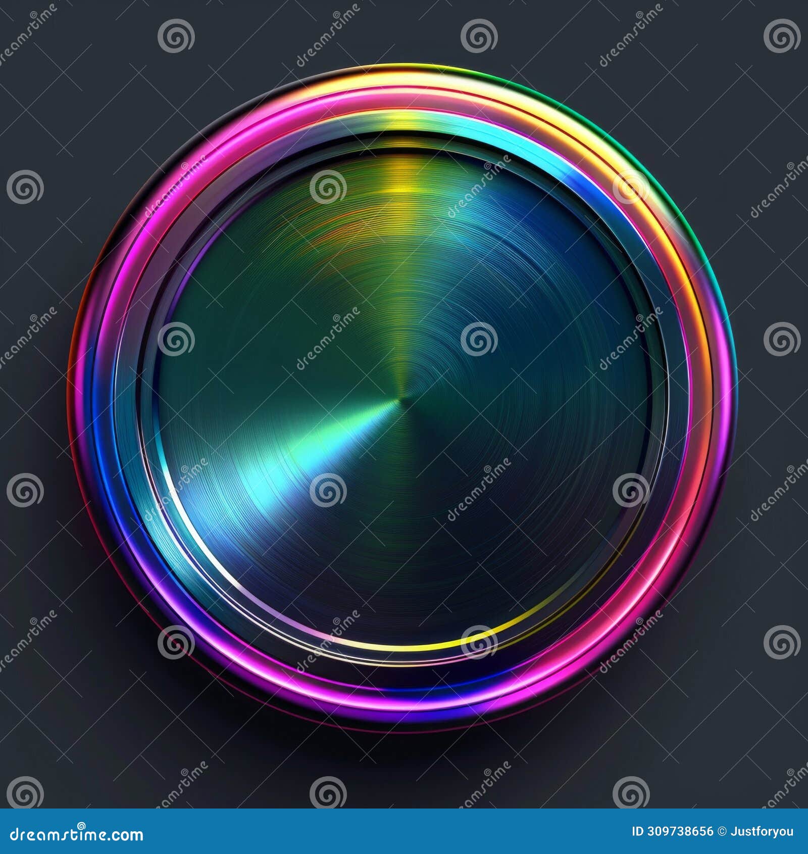 Futuristic Rainbow Circle Interface. Generative Ai Stock Photo - Image ...