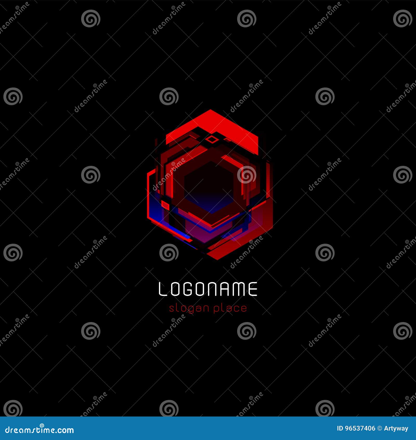 Futuristic Reactor Abstract Colorful Vector Logo Template. Innovative ...