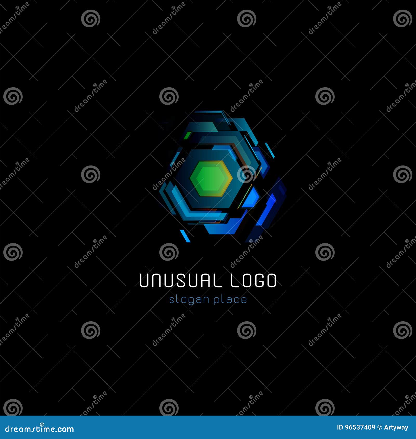 Futuristic Reactor Abstract Colorful Vector Logo Template. Innovative ...