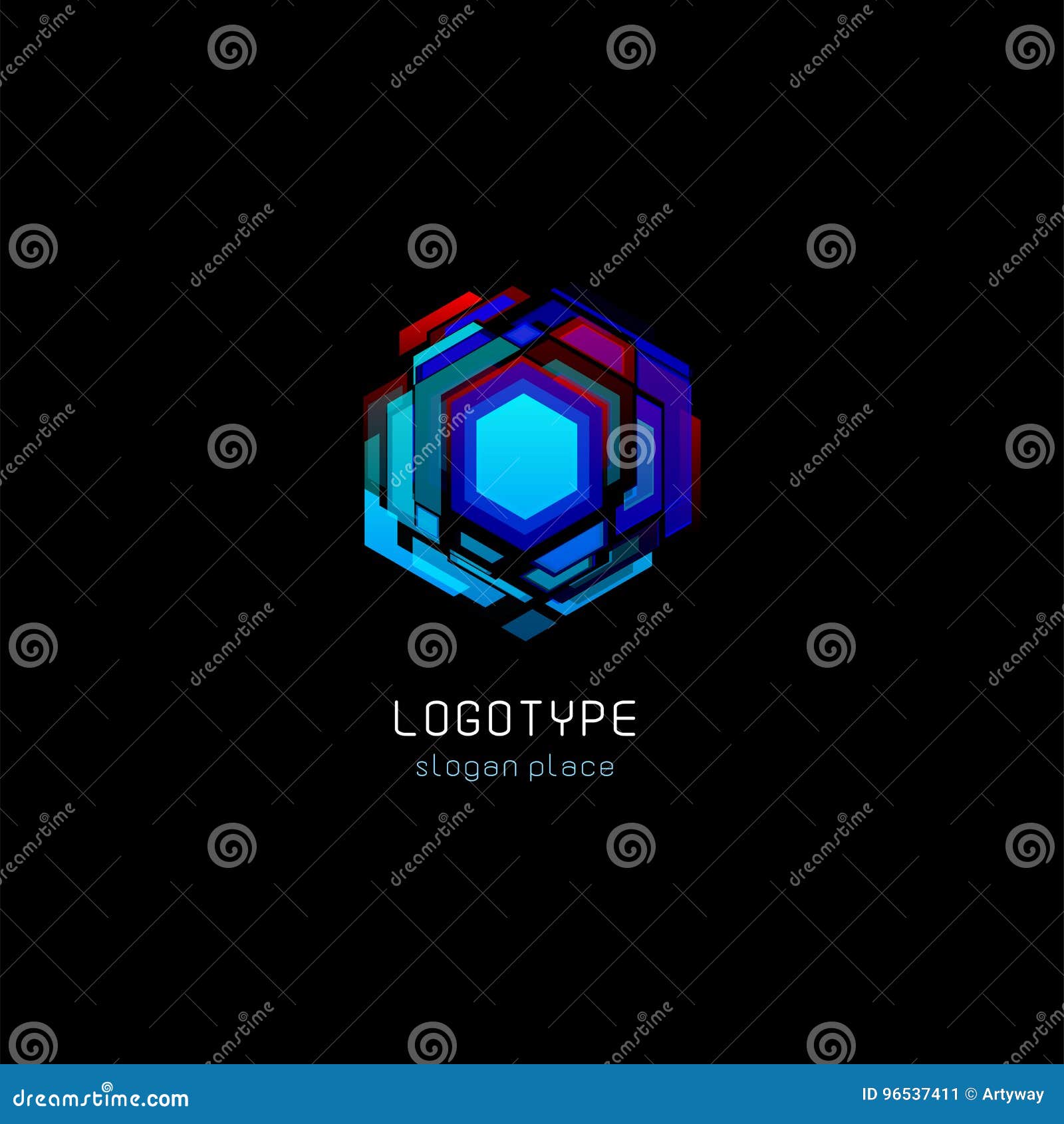 Futuristic Reactor Abstract Colorful Vector Logo Template. Innovative ...