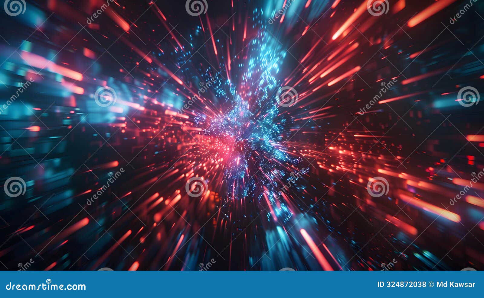 Futuristic Red Blue Light Explosion Animation Stock Illustration ...