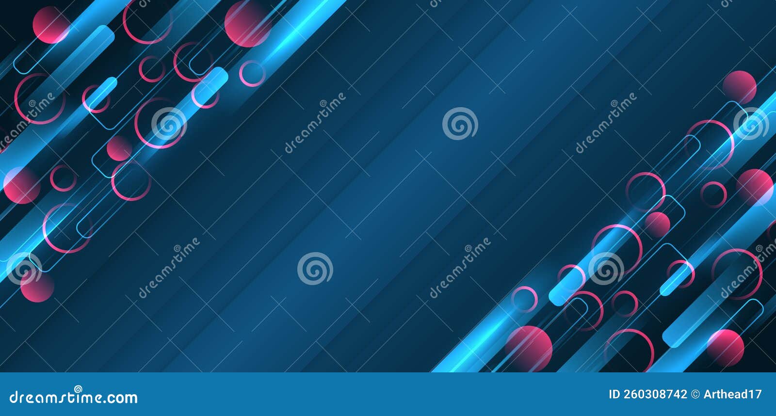 Futuristic Red-blue Stripes with Lines and Circles. Modern High-tech ...