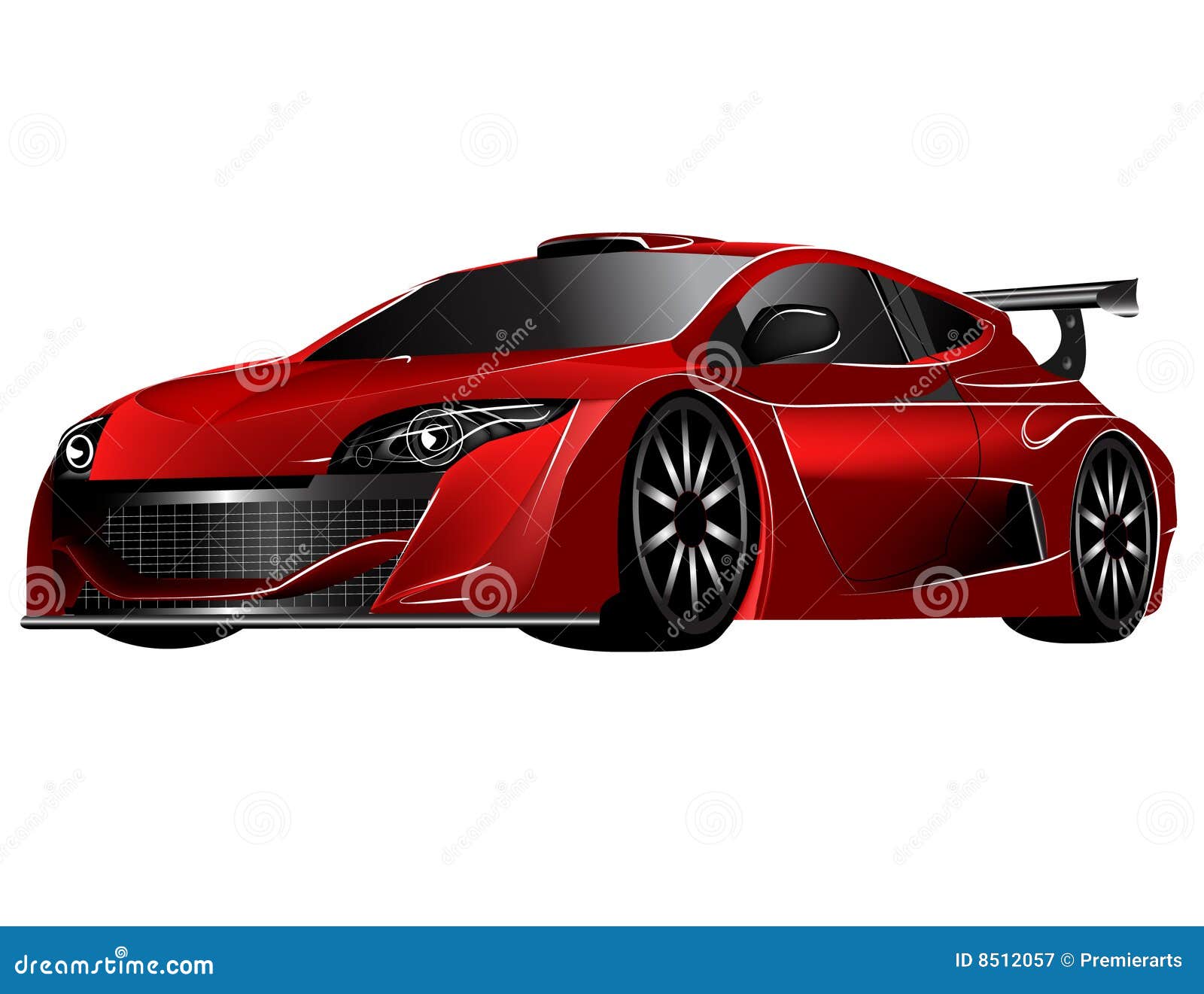 Futuristic red concept car stock vector. Illustration of isolated - 8512057