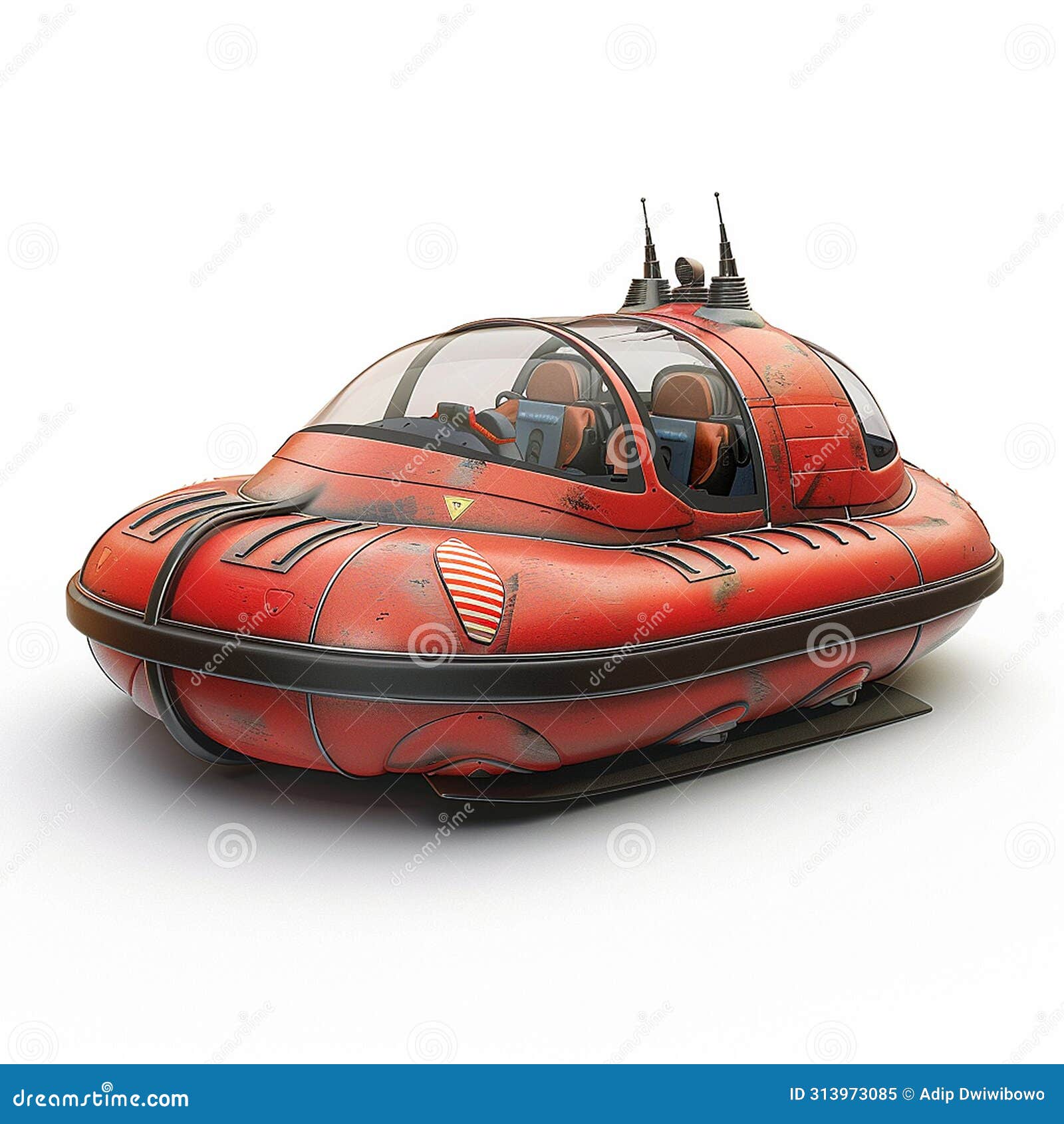 Futuristic Red Hovercraft stock illustration. Illustration of cartoon ...