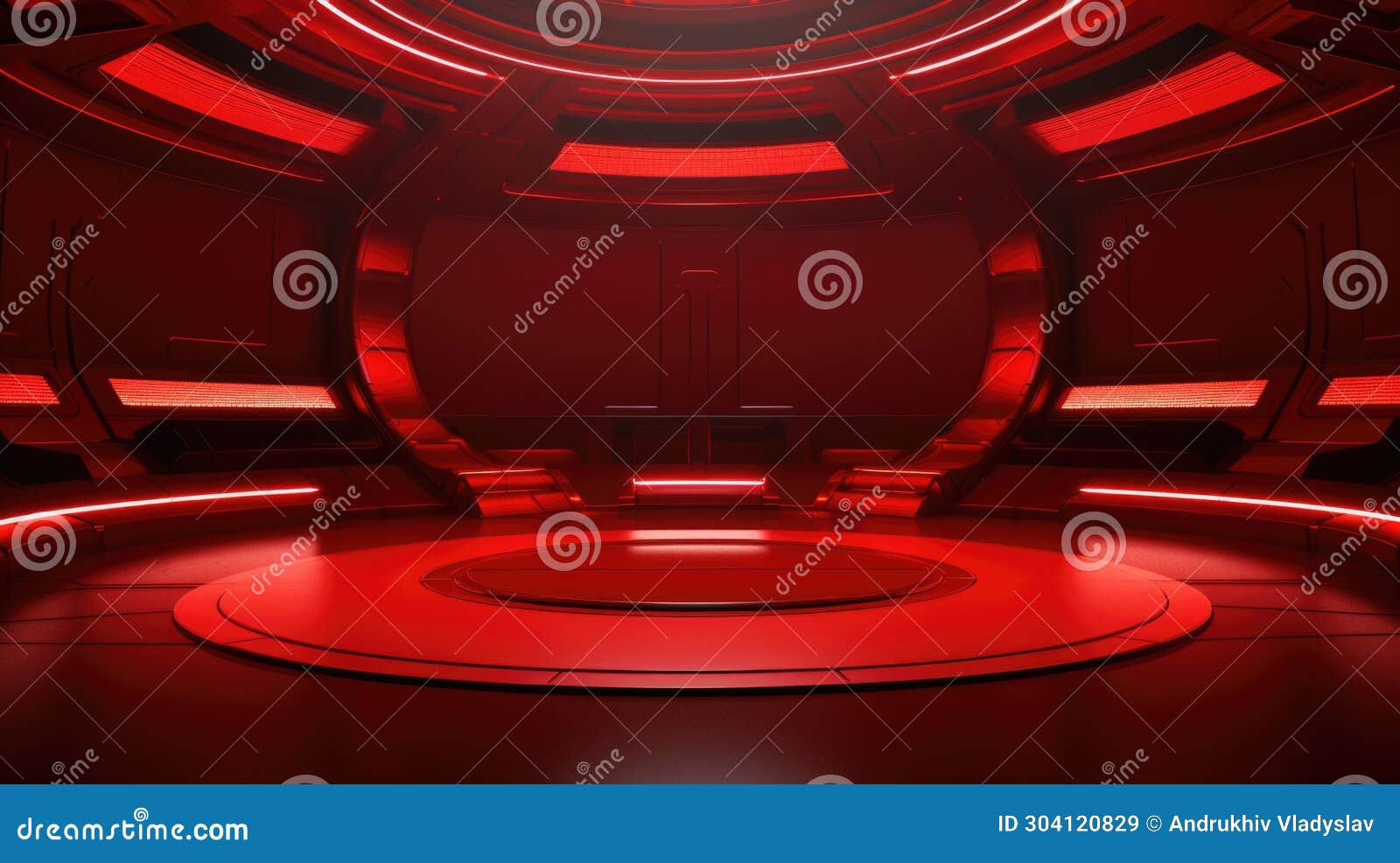 Futuristic Red Room Background, Abstract Illustration Stock ...