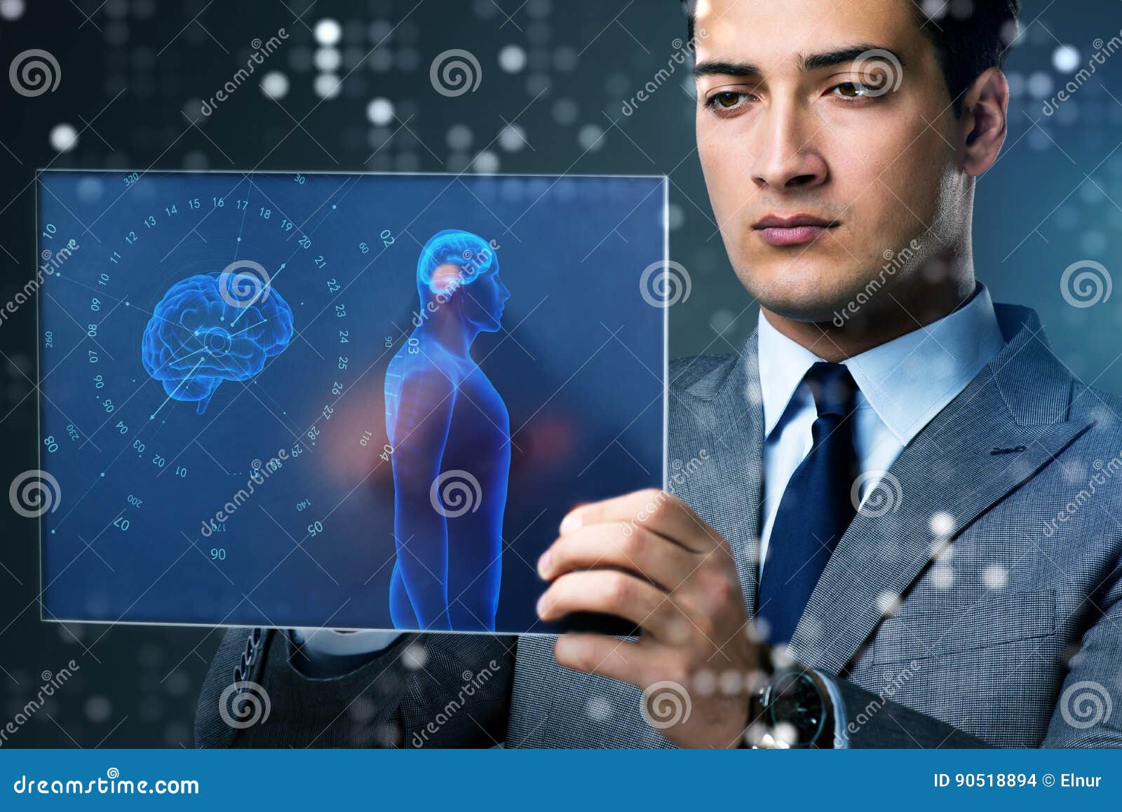 The Futuristic Remote Diagnostics Concept with Businessman Stock Photo ...