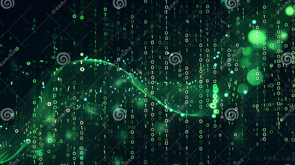 Digital Green DNA Matrix Design Stock Image - Image of tech, generated ...