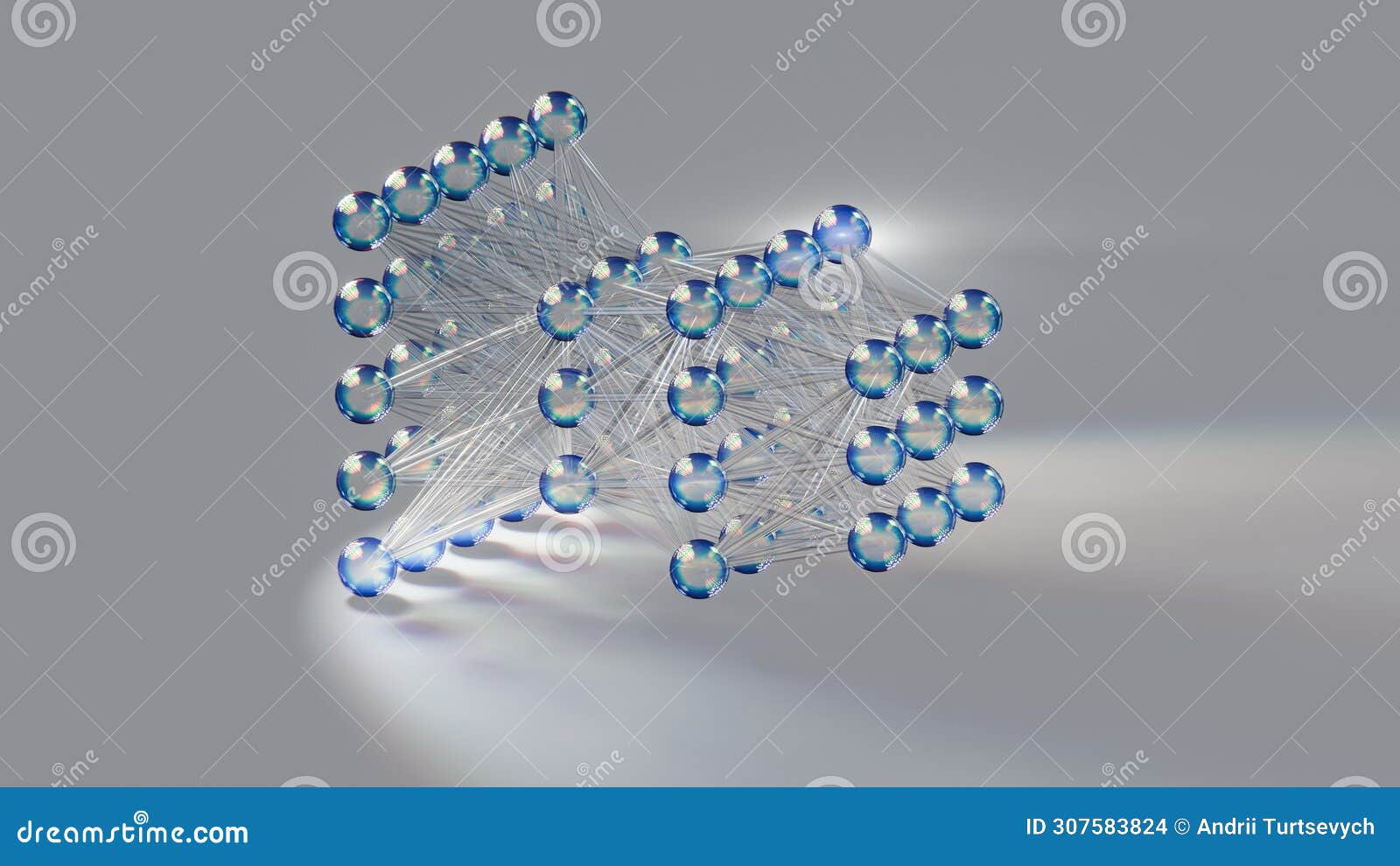 Futuristic Representation of a Neural Network with Hidden Layers Stock ...