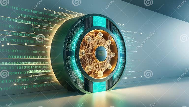 Futuristic Representation of a Quantum Computing Device, Showcasing Intricate Designs and ...