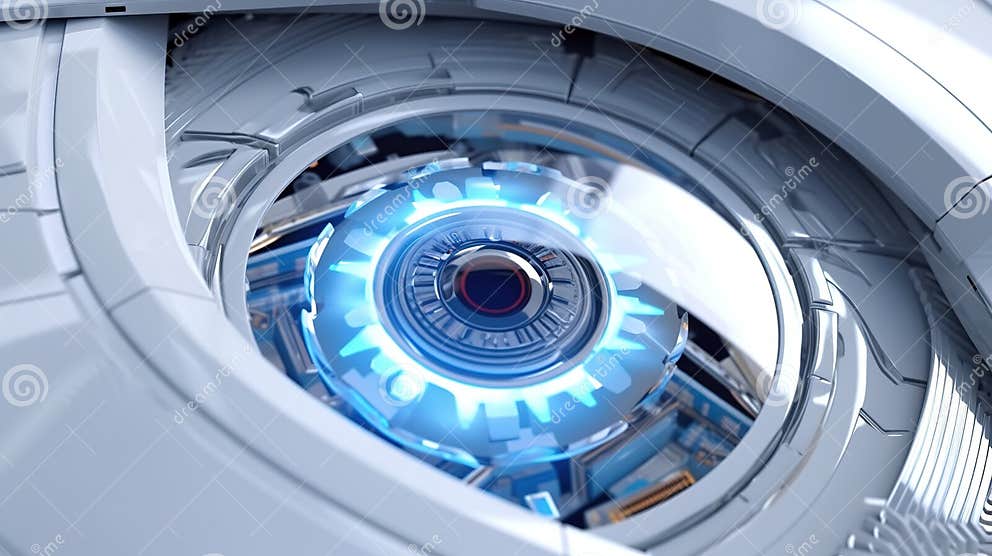 A Futuristic Representation of a Robotic Eye. Focused Robot Look ...