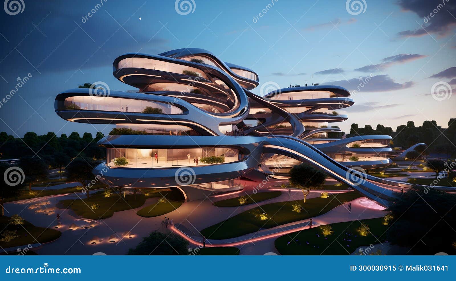 Futuristic Residential Complex with Avant-garde Design Stock ...