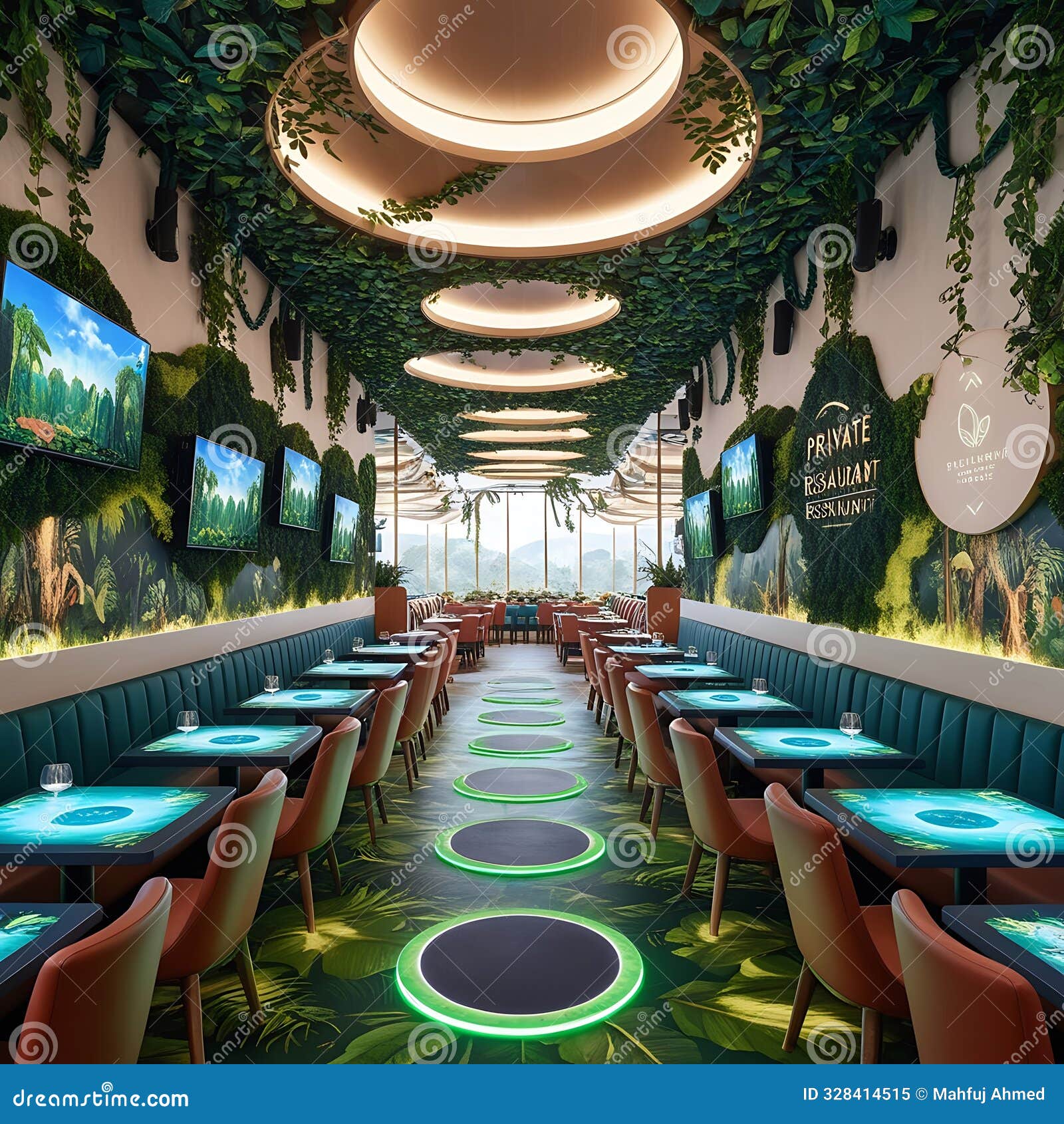 The Futuristic Restaurant Features a Rainforest-inspired Design Idea ...