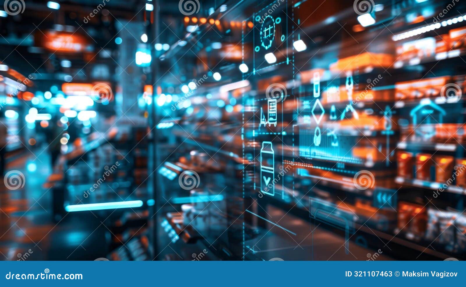 Futuristic Retail Technology Display, Generative AI Stock Image - Image ...