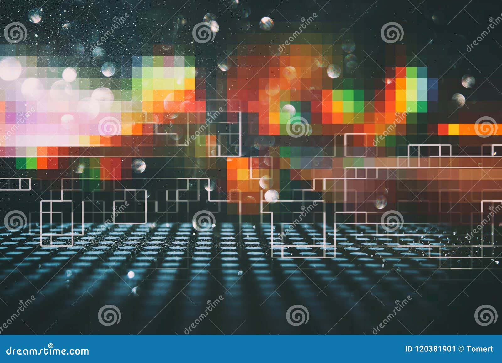 Futuristic Retro Background of the 80`s Retro Style. Digital or Cyber ...