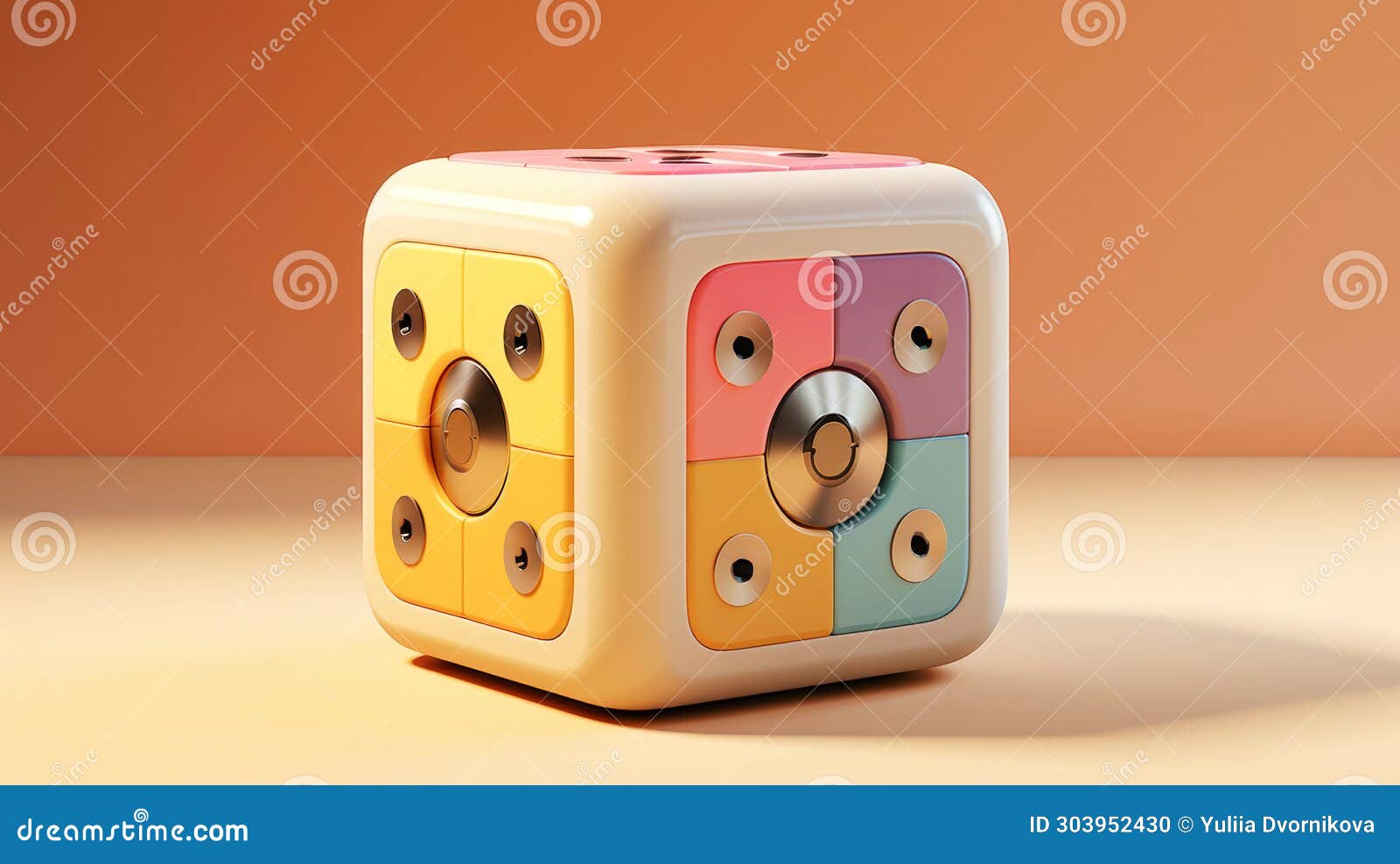Futuristic Retro Gaming Cube Console. Future Technology Concept ...