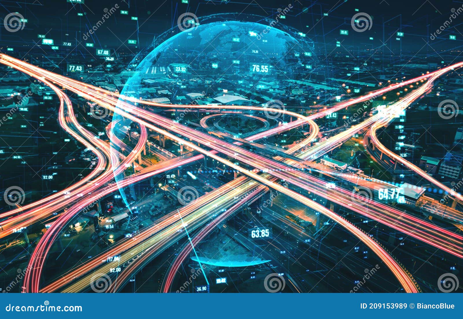 Futuristic Road Transportation Technology with Digital Data Transfer ...